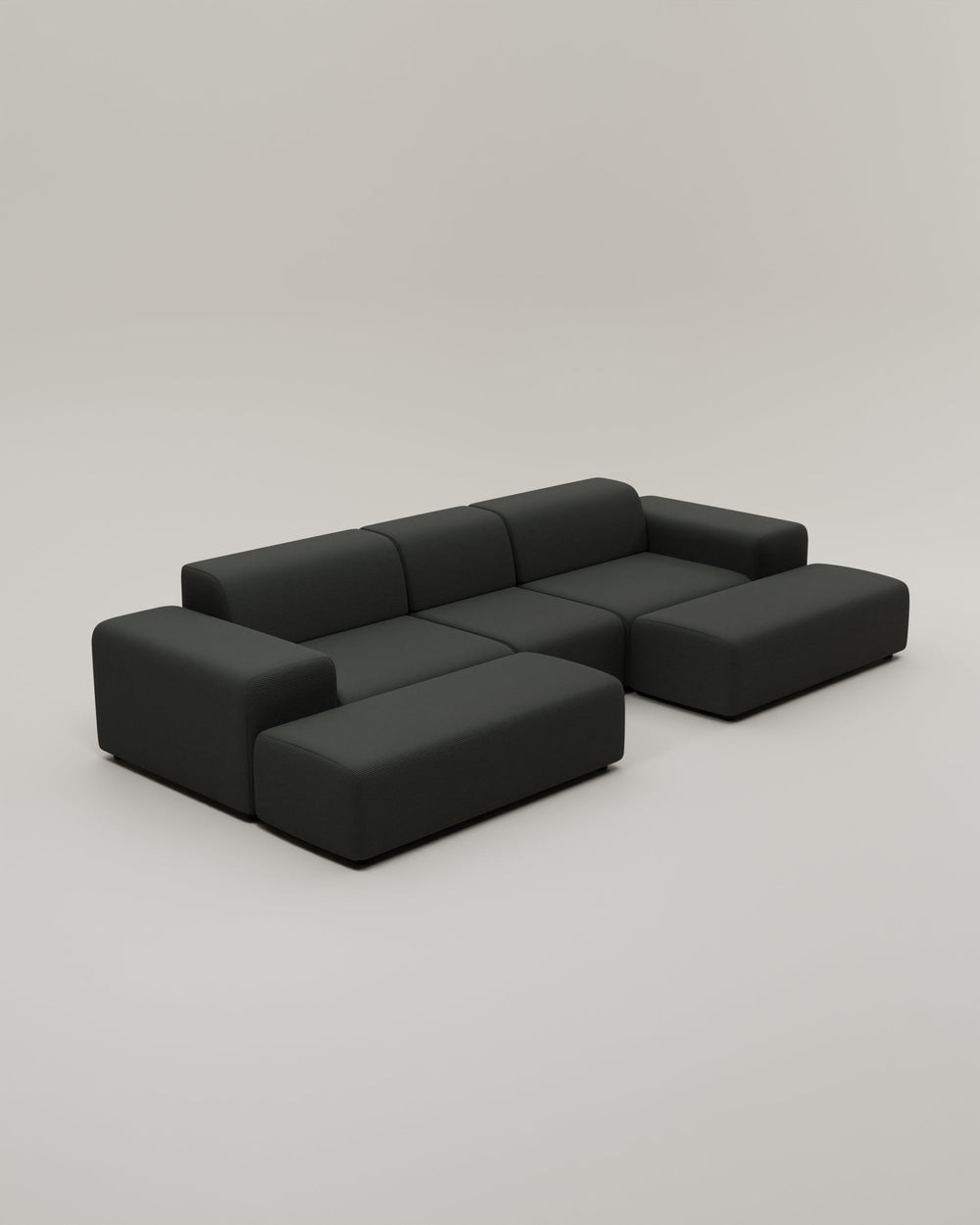 Fabric upholstery - Modular sofa Nina U-shape / living area with sleep