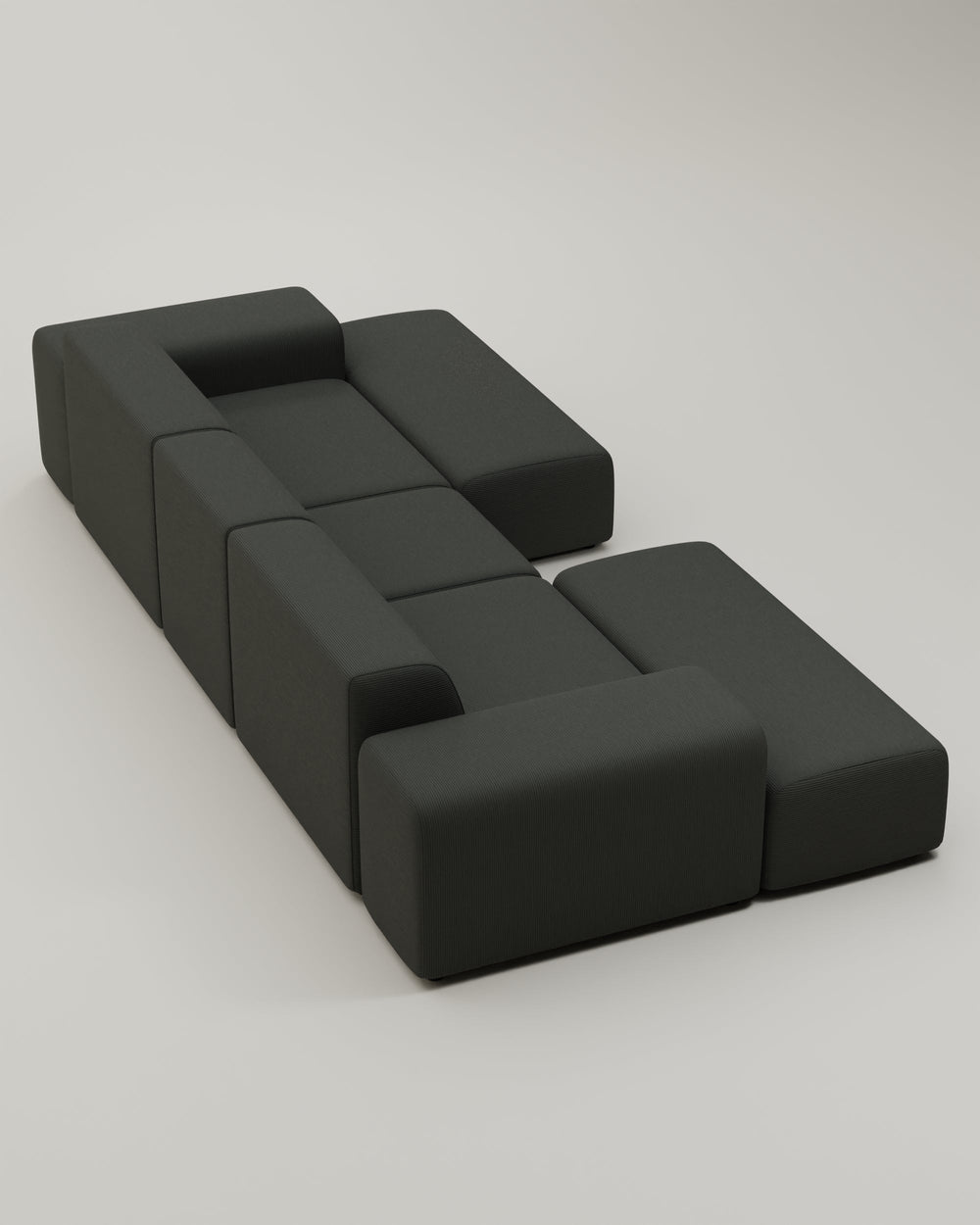 Fabric upholstery - Modular sofa Nina U-shape / living area with sleep